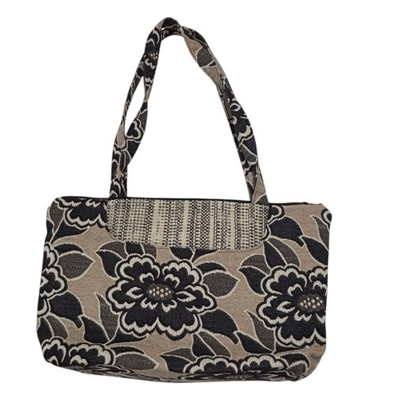 Maruca | Bags | Maruca Black Beige Floral Lshoulder Bag | Poshmark